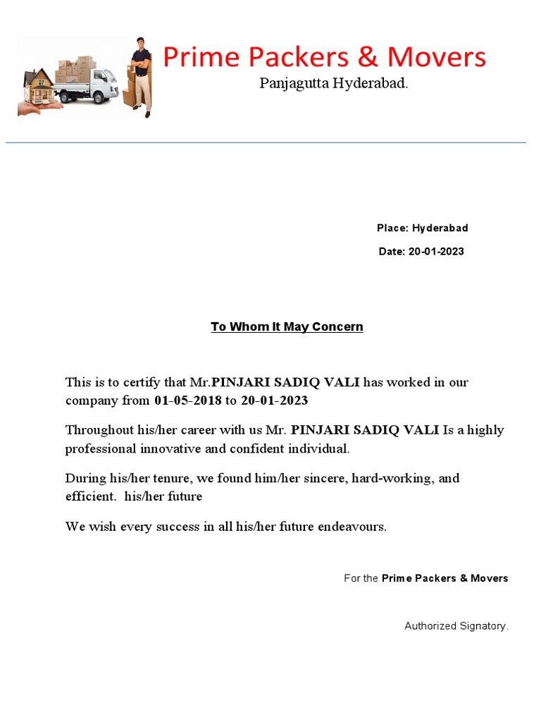 Experience Letter Format 2 | PDF