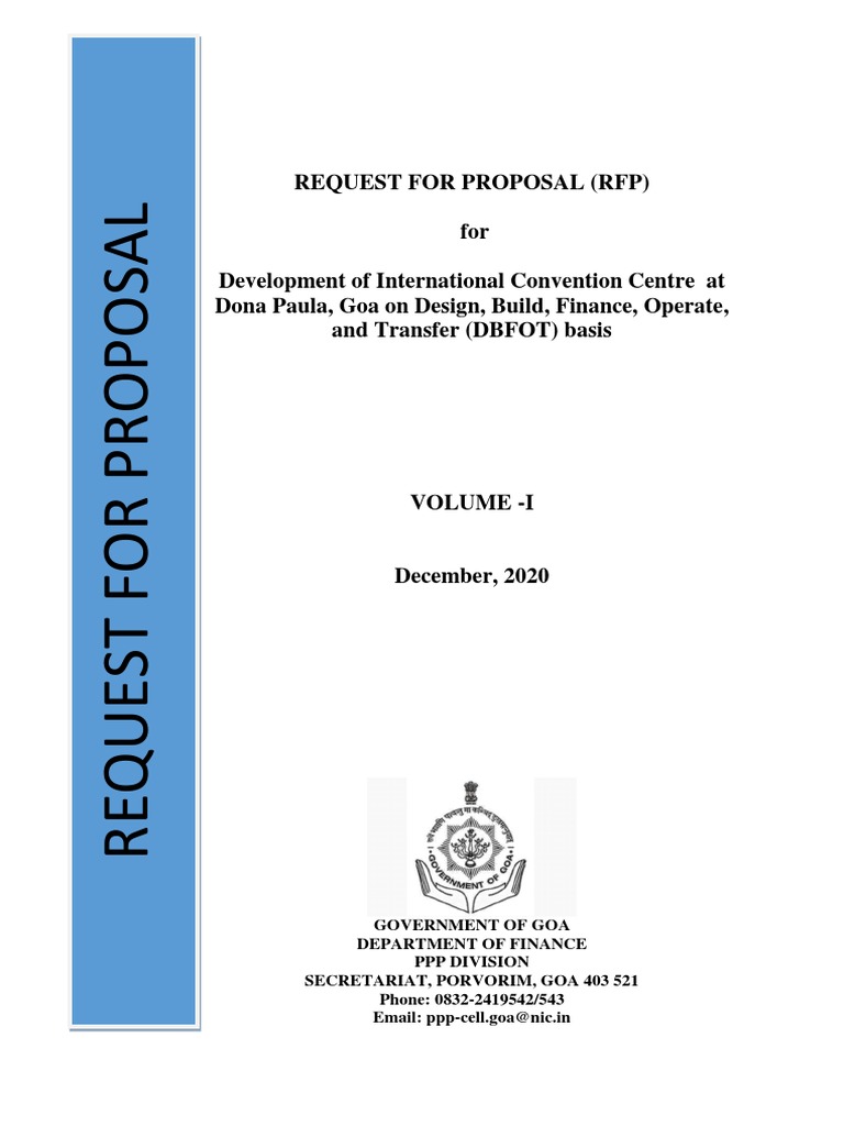RFP Development of ICC at Goa On DBFOT Basis | PDF | Request For ...