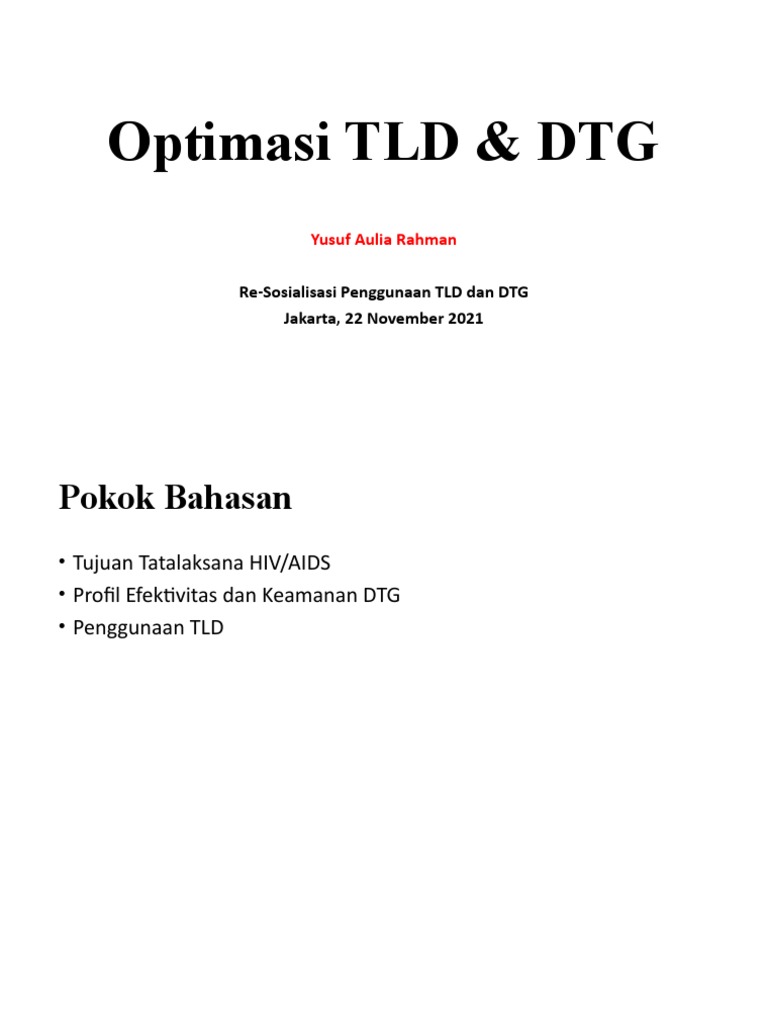 Optimalisasi TLD - 21 Nov 2021 - Dr. Yusuf | PDF