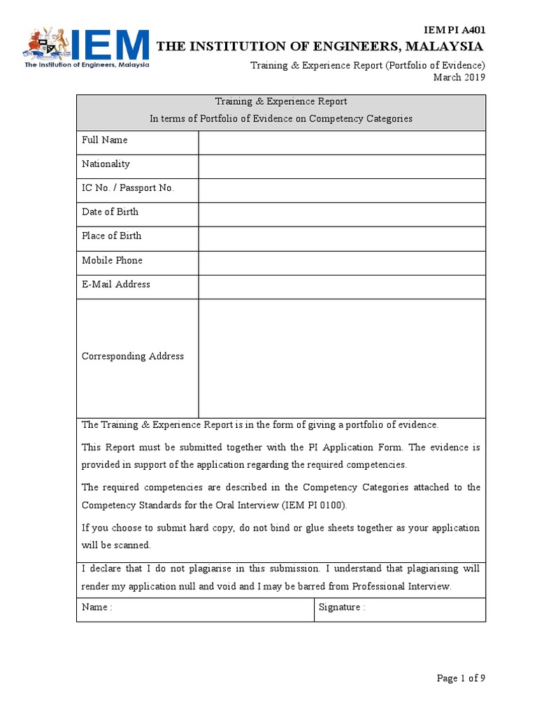 IEM Training & Experience Report | PDF | Cognition