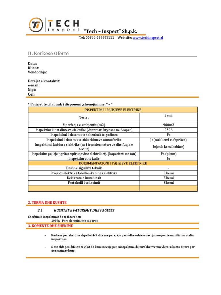Formular Kerkese Oferte | PDF