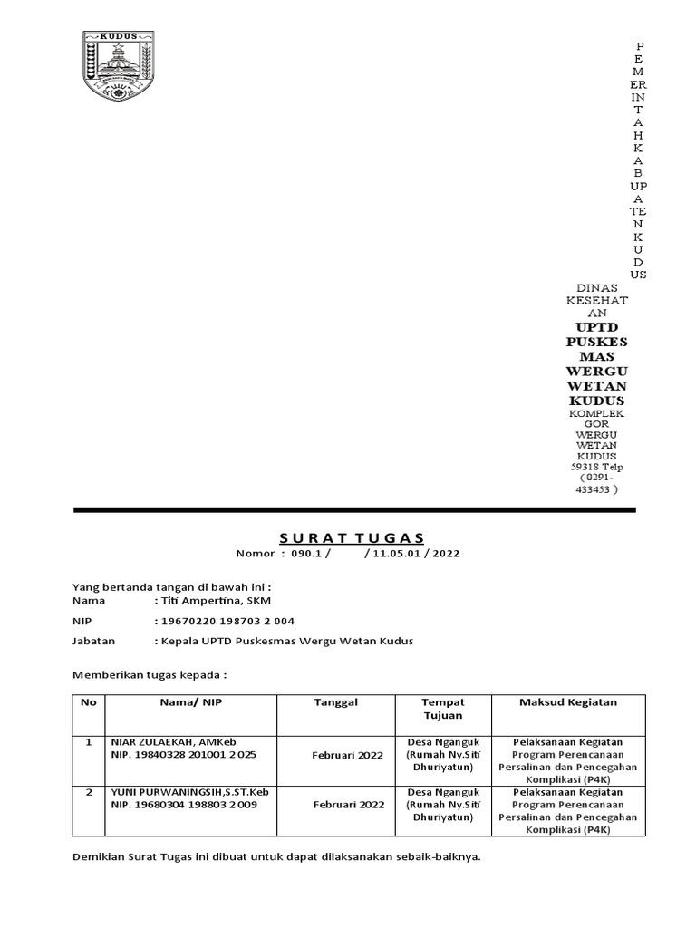 Surtug Petugas P4K | PDF