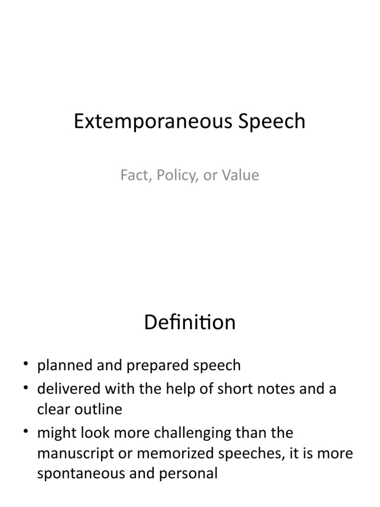Extemporaneous Speech Guide | PDF | Question