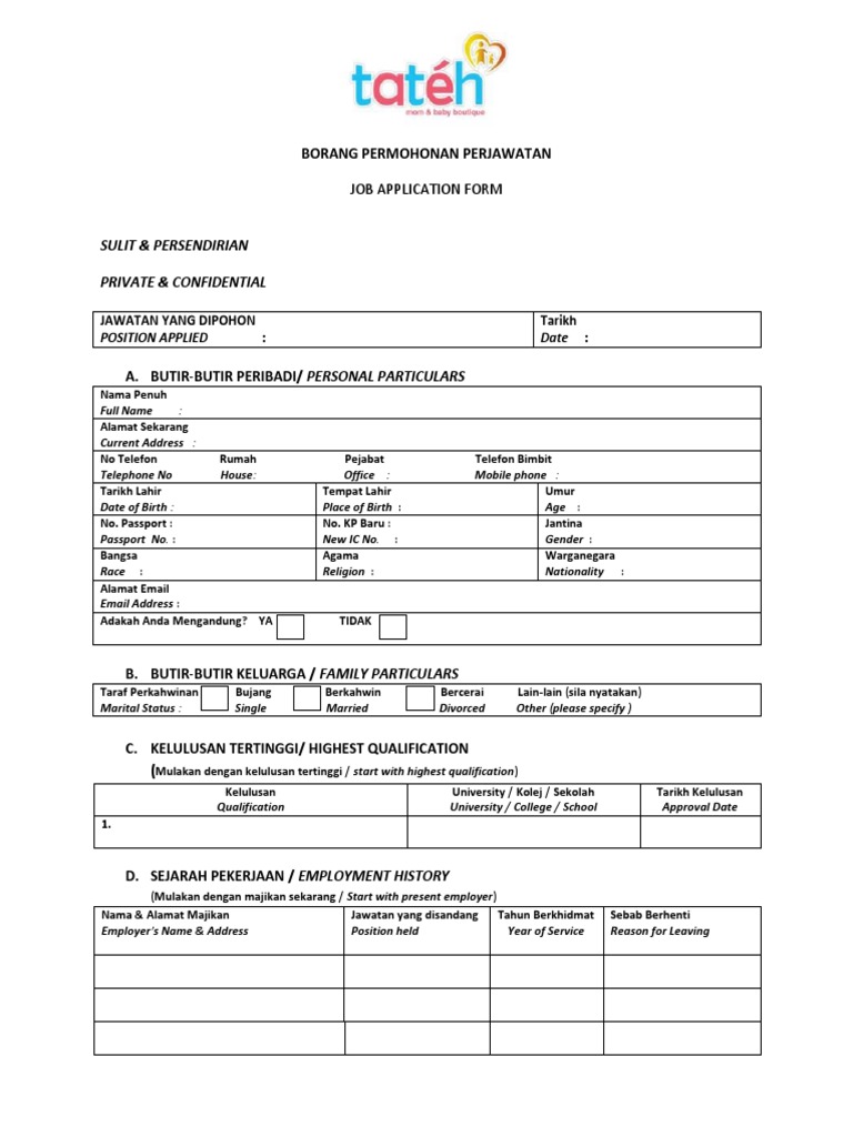 Job Application Form 2023 | PDF | Linguistics | Southeast Asia