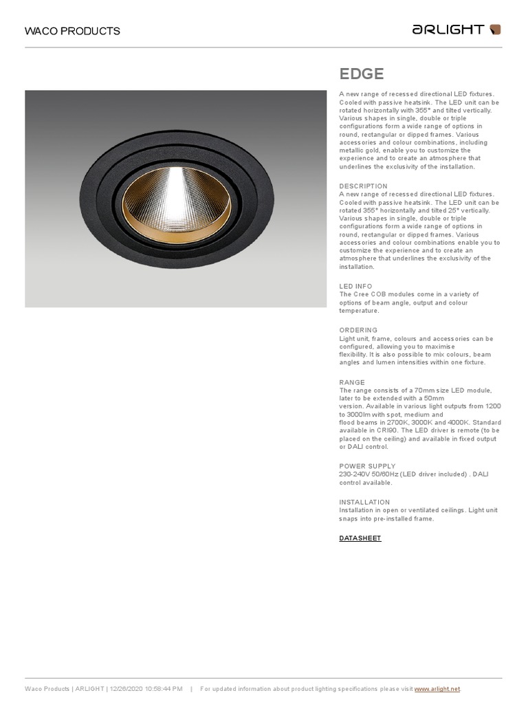 ARLIGHT Waco Products | PDF | Light Emitting Diode | Lighting