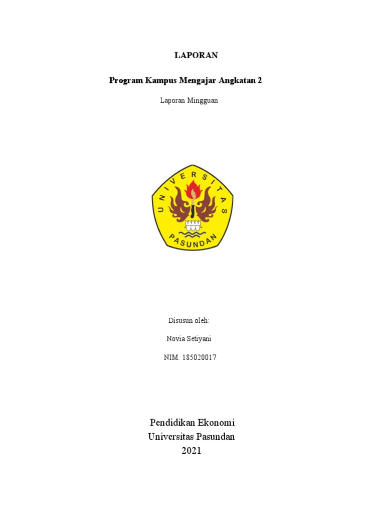Laporan Mingguan Ke 1-Novia Setiyani - Fix | PDF
