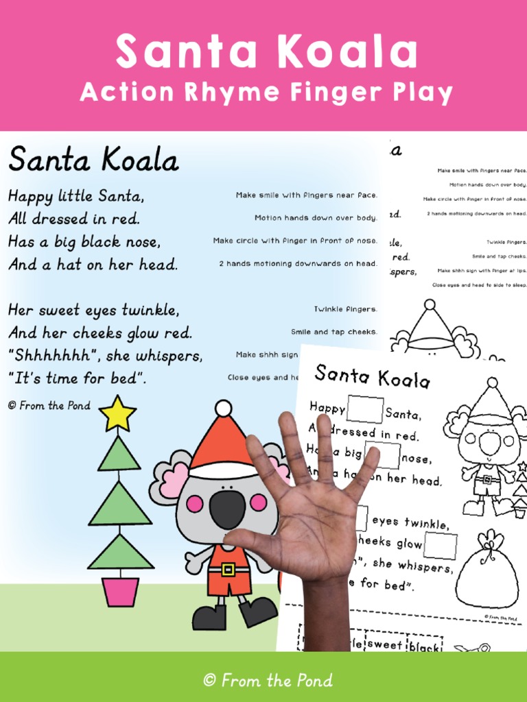 Santa Koala: Action Rhyme Finger Play | PDF