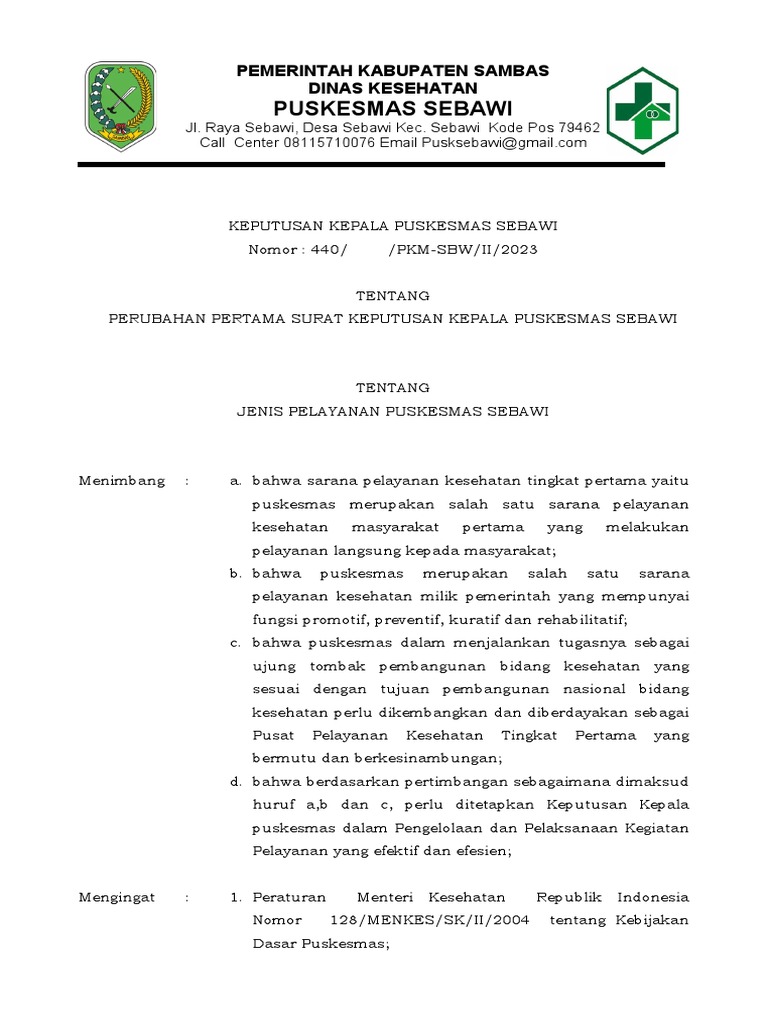 Ok 1.1.1 Ep.1 - 1.2.1 Ep.1 Jenis Pelayanan Revisi 2 | PDF