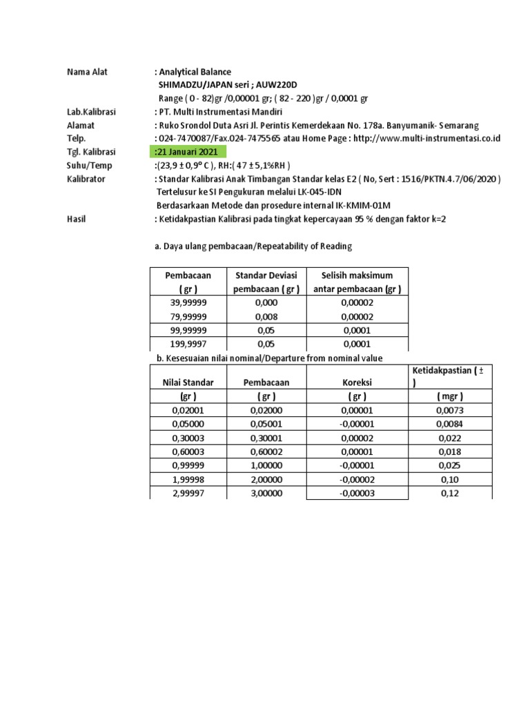 Analytical Balance | PDF