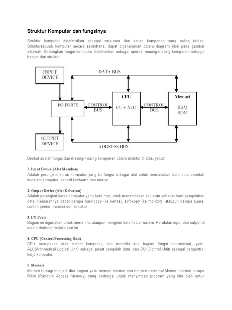 Struktur Komputer Dan Fungsinya | PDF