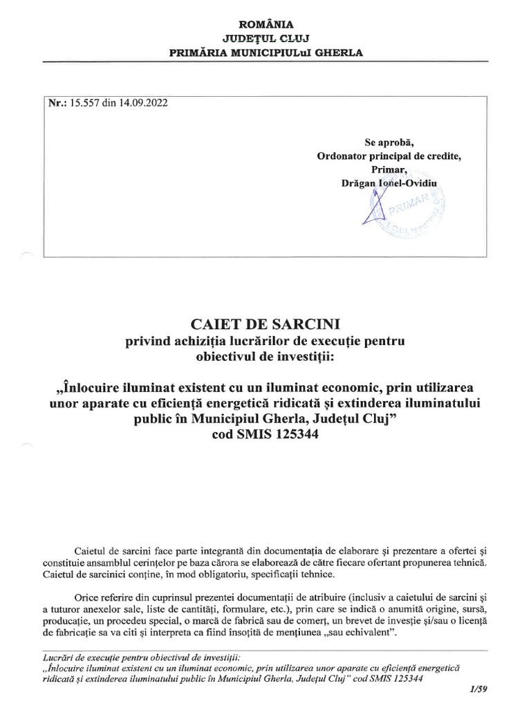 Caiet de Sarcini Iluminat 2-Semnat | PDF