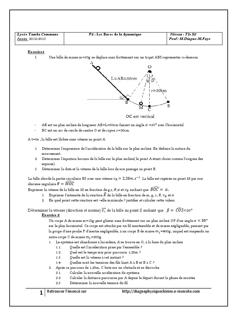 Les Bases de La Dynamique New | PDF | Pendule (physique) | Ingénierie mécanique