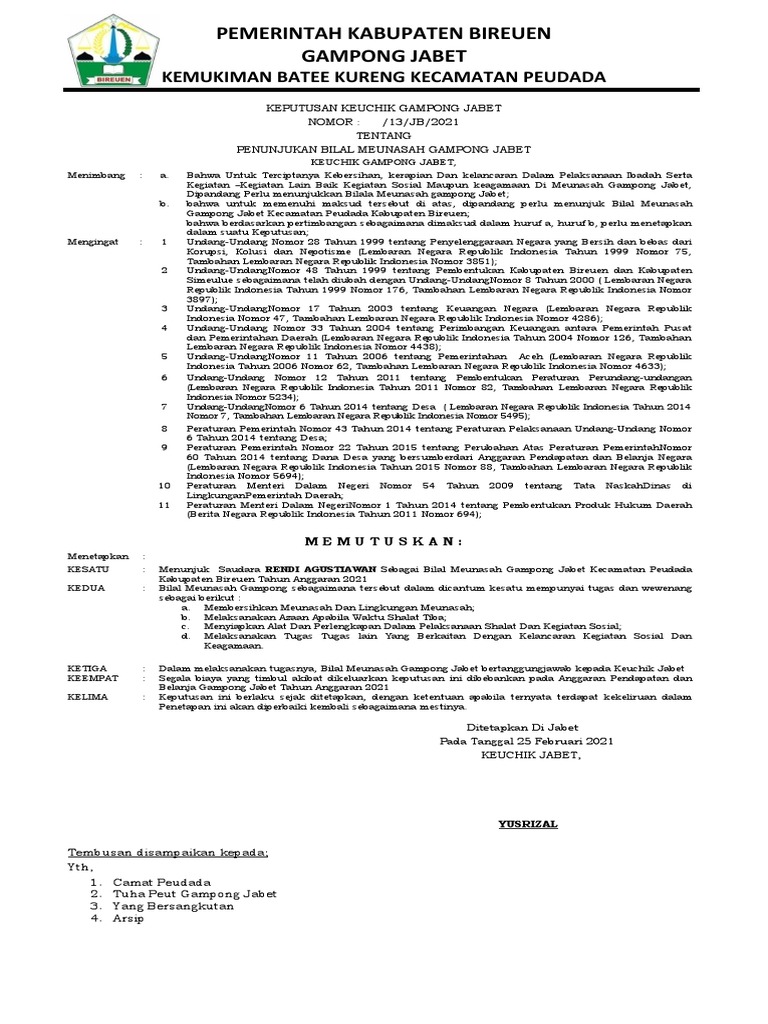 SK Bileu Meunasah | PDF