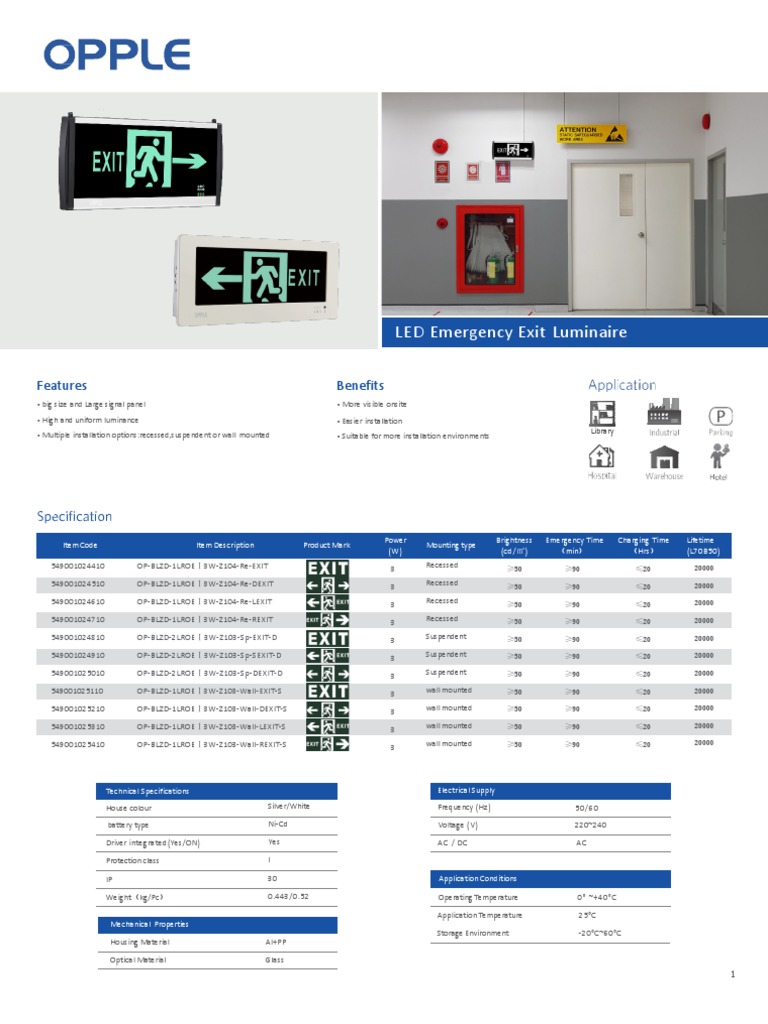 Large Signal Emergency Exit Luminaire: Featuring High Brightness ...