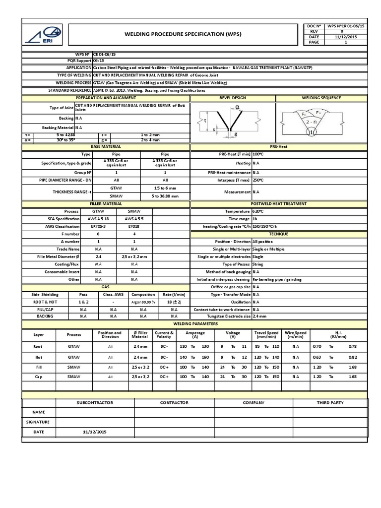 WPS-CR 01-06-15 | PDF | Welding | Construction