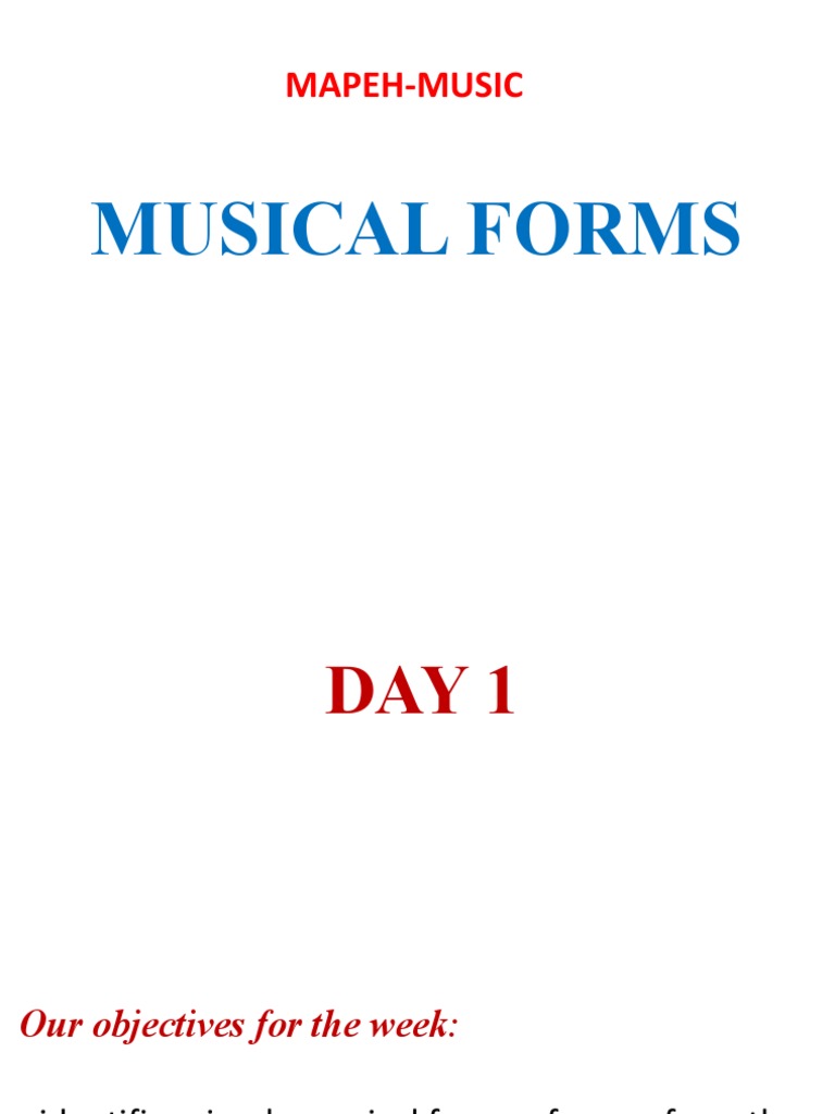 Music Week 1 Musical Forms | PDF | Musical Forms | Musical Compositions