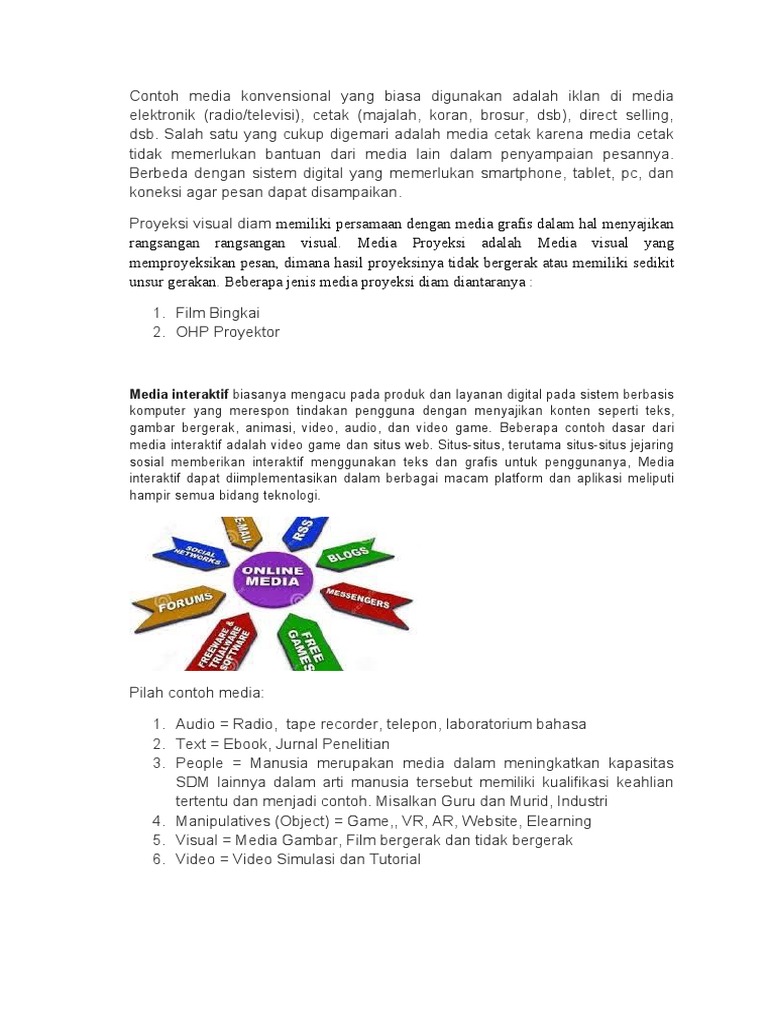 Contoh Media Konvensional dan Digital | PDF
