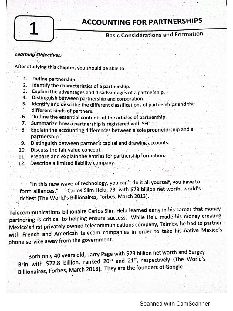 Partnership 1 Notes | PDF