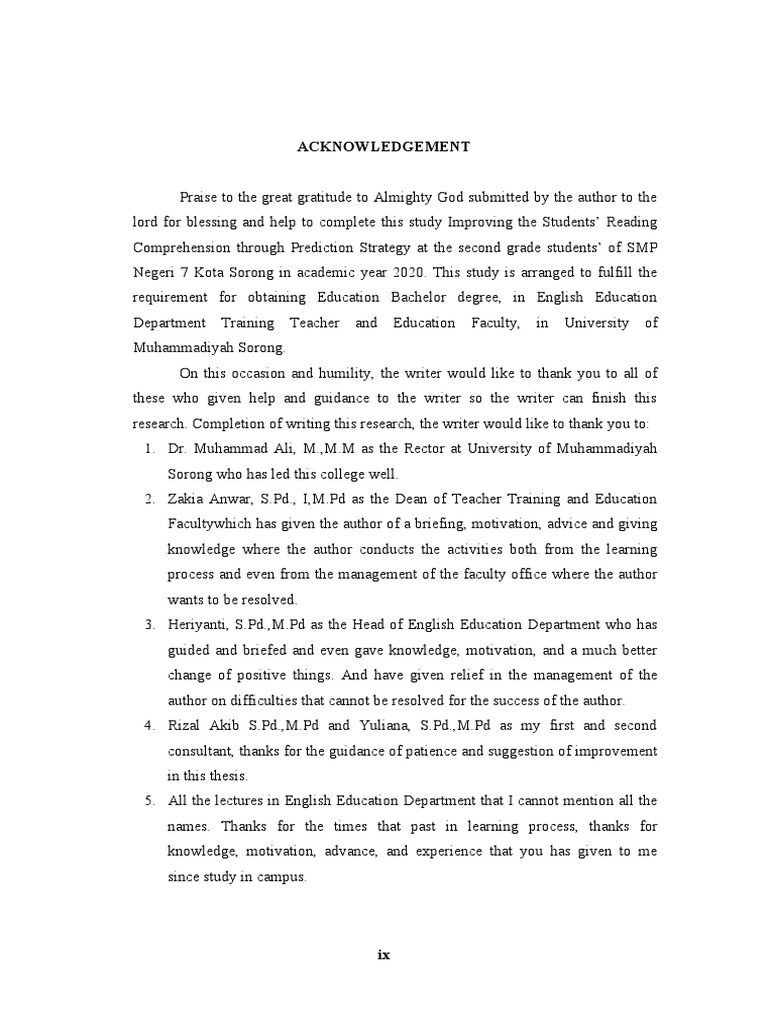 Acknowledment 01 | PDF | Thesis | Motivation