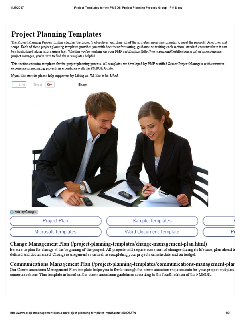 Project Templates For The PMBOK Project Planning Process Group - PM ...