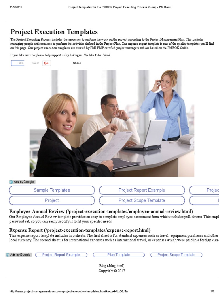 Project Templates For The PMBOK Project Executing Process Group - PM ...