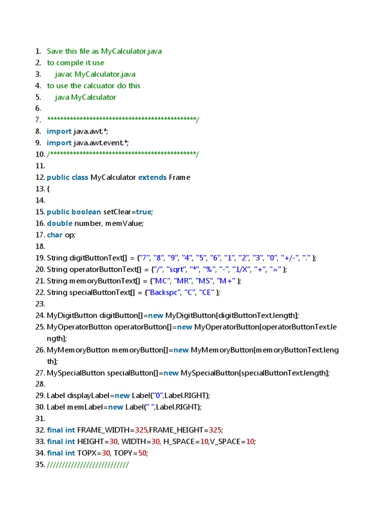 Java Simple Calculator Pdf Computer Engineering Software Development