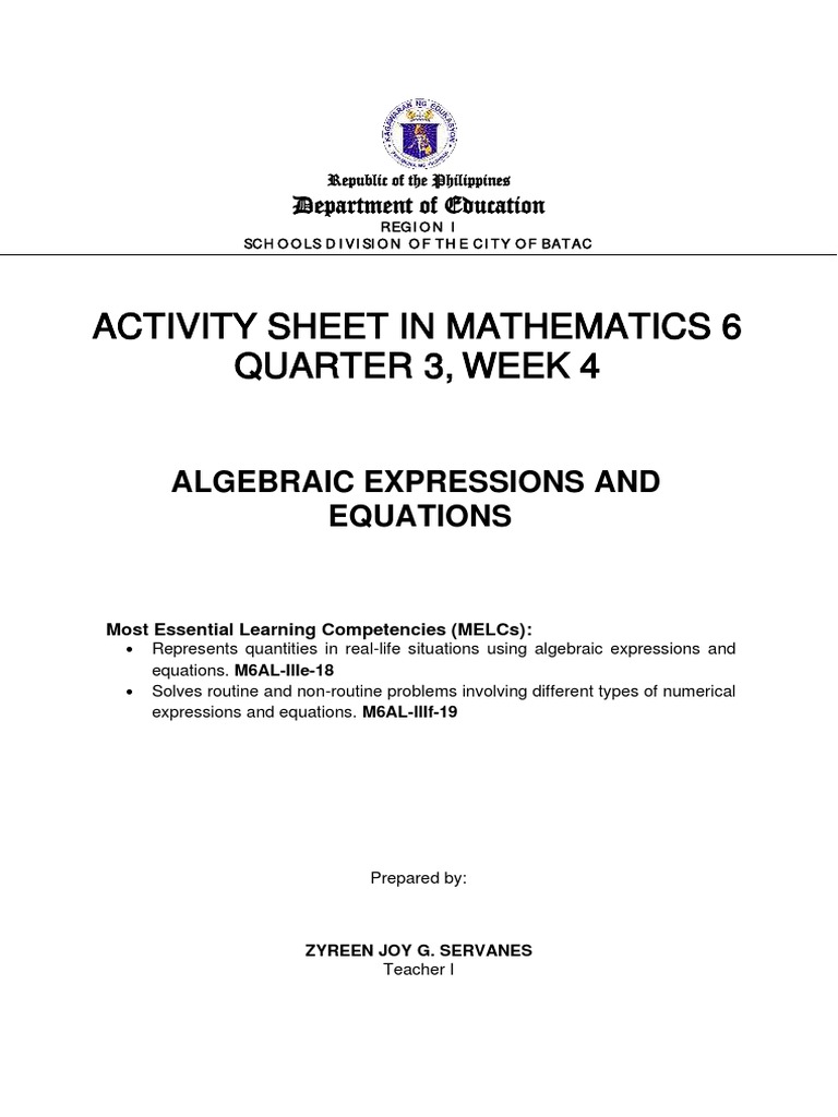 Math 6 - Q3 - W4 - FINAL | PDF
