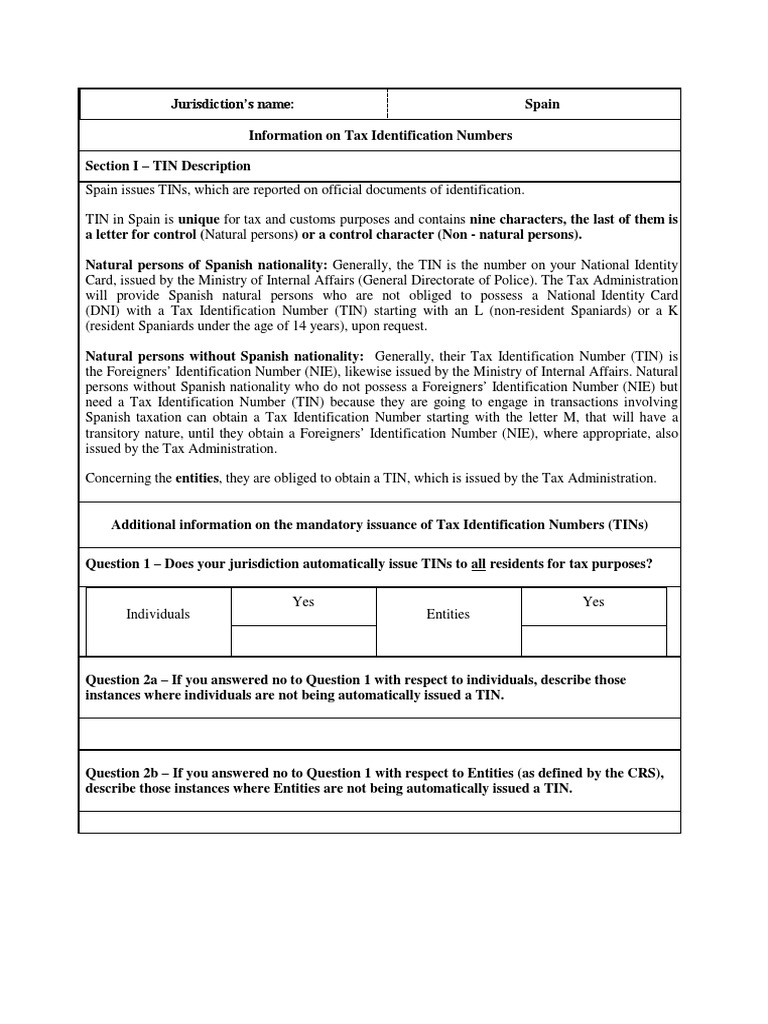 Spain Tin | PDF | Identity Document | Authentication