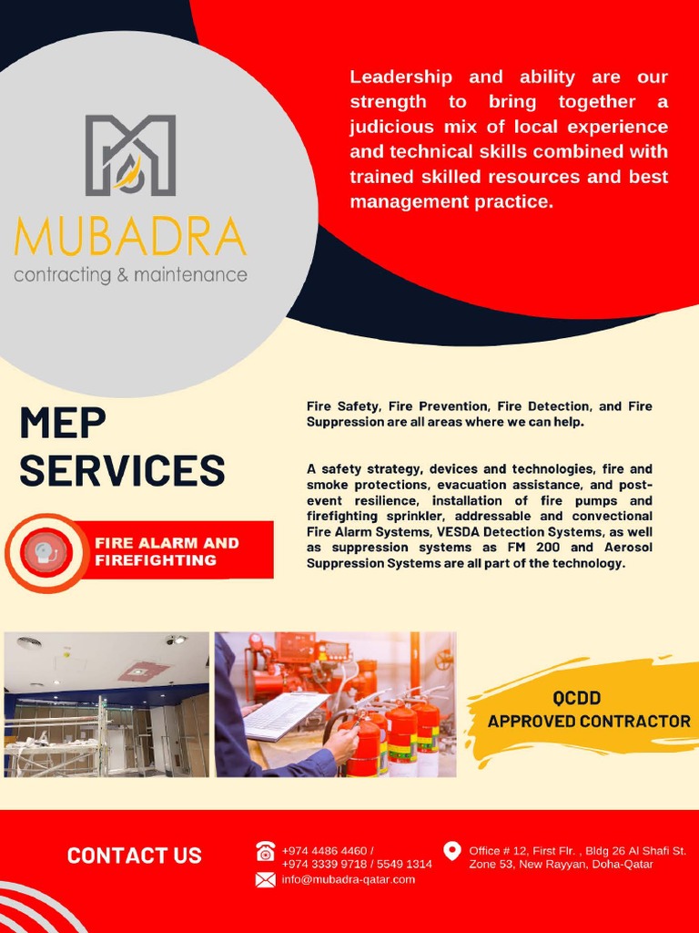 MEP Services FFS FAS MUBADRA CONTRACTING & MAINTENANCE | PDF