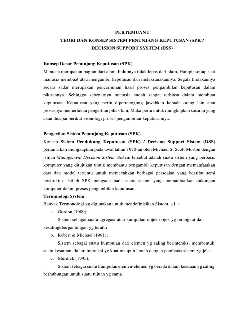 Modul Decision Support System | PDF