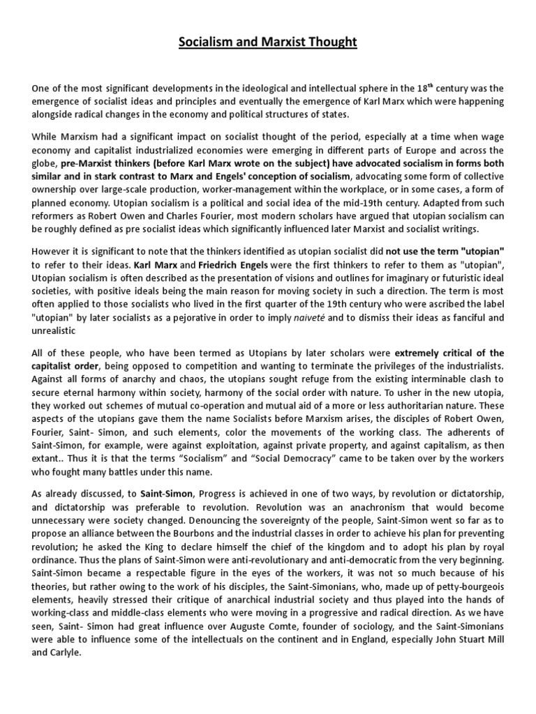 Socialism and Marxist Thought | PDF | Karl Marx | Socialism