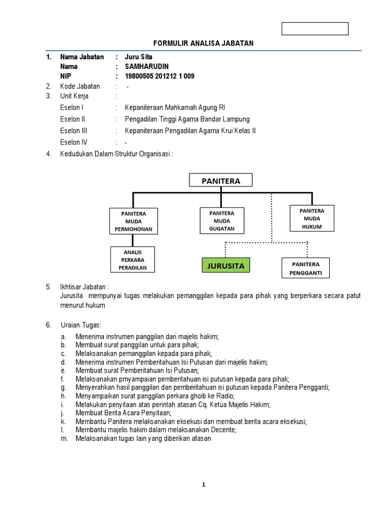 Analisa Jabatan | PDF