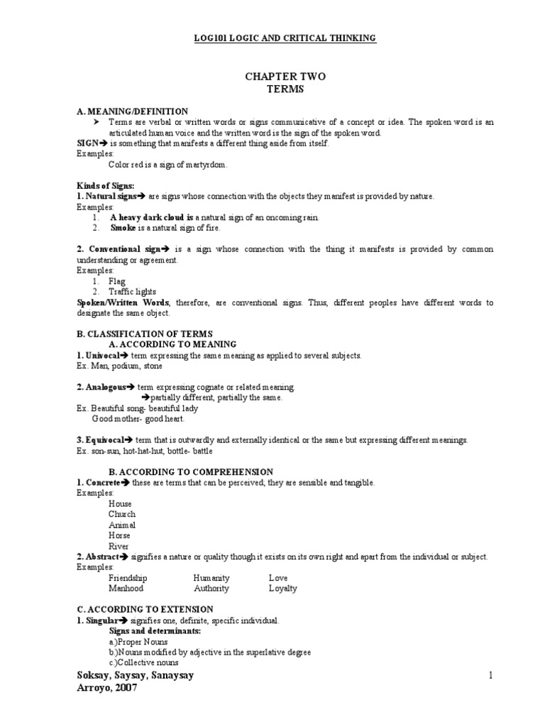 LOG101 Week 3 Nature of Concepts and Terms (20230216065926) | PDF ...