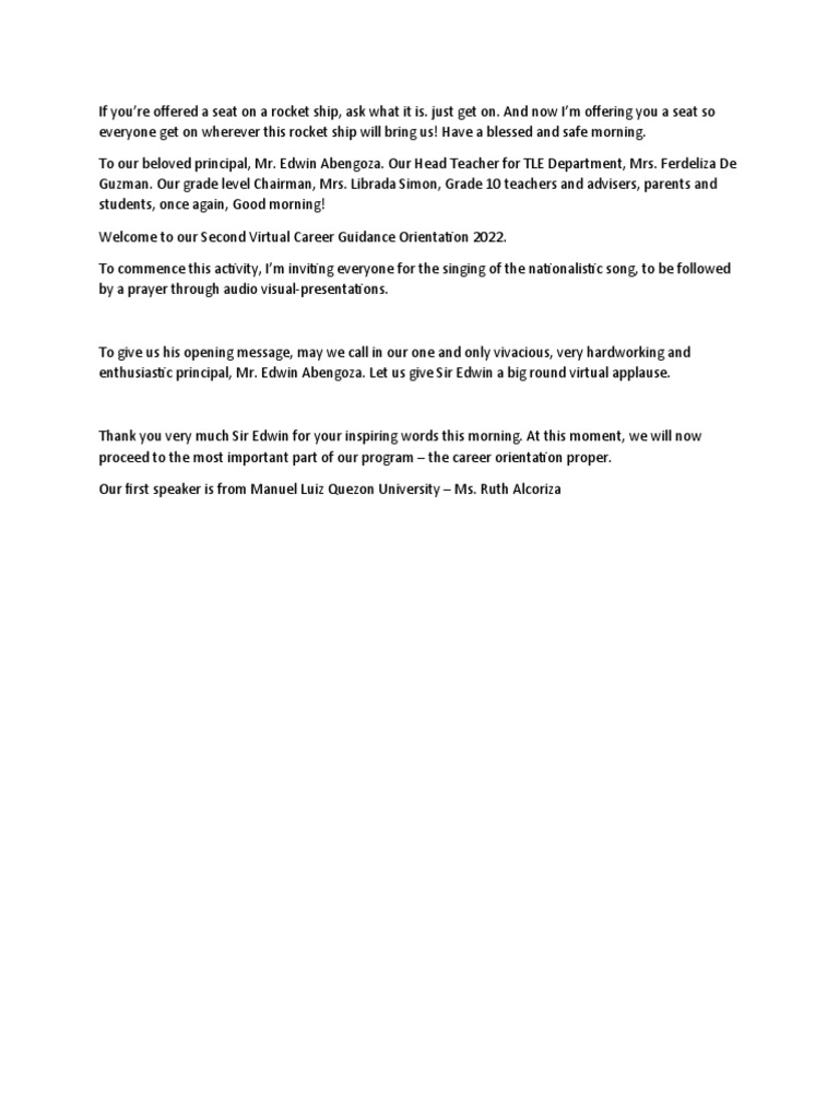 CAREER GUIDANCE Script | PDF