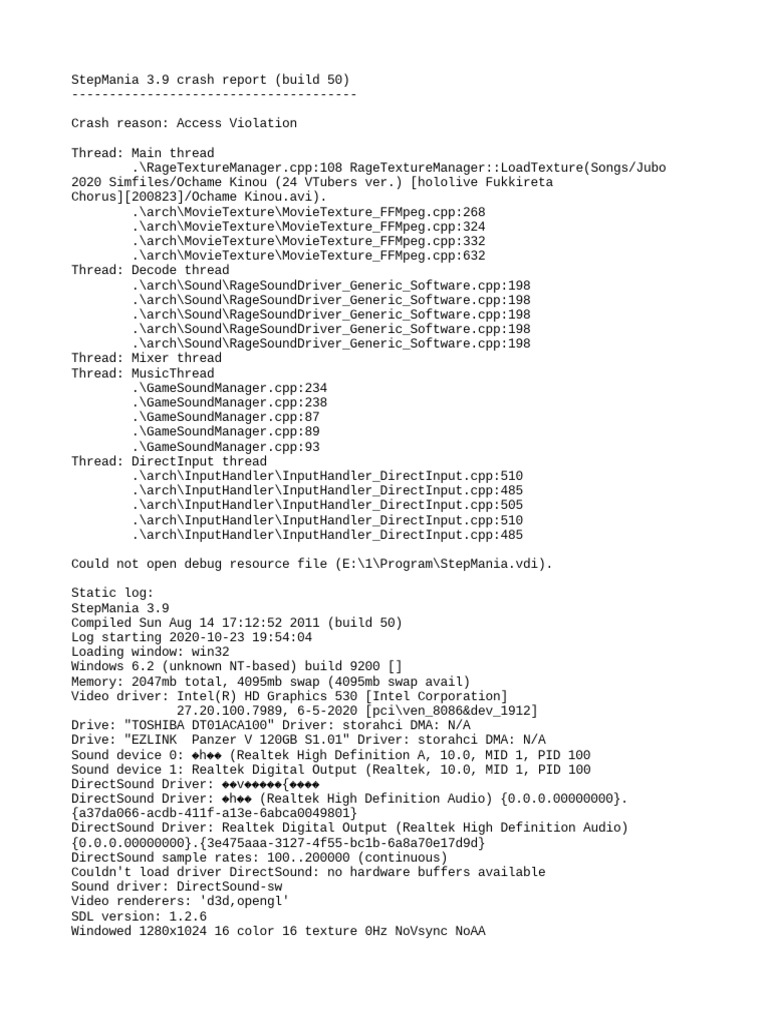 Crash Info | PDF | Multimedia | Software