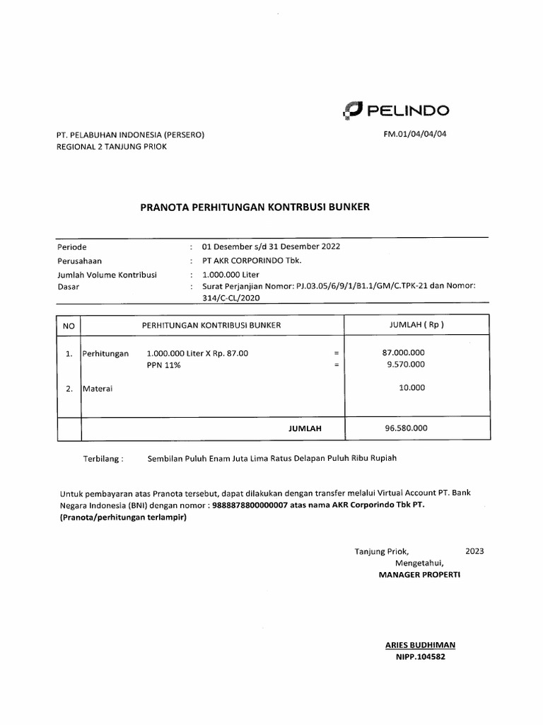 SPB Manual Kontribusi Bunker Desember 2022 | PDF