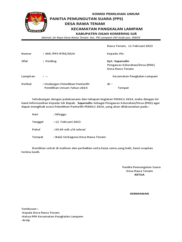 Undangan PKD RTM | PDF