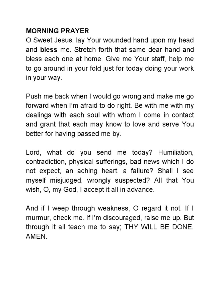 00 Morning Prayer - Prayer For The Holy Father | PDF
