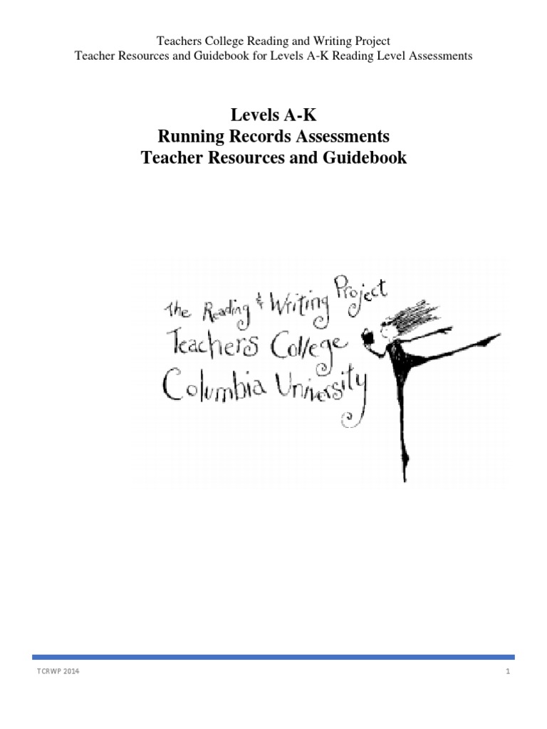 TCRWP Running Records Guidebook A-K - Literacy Intervention | PDF ...