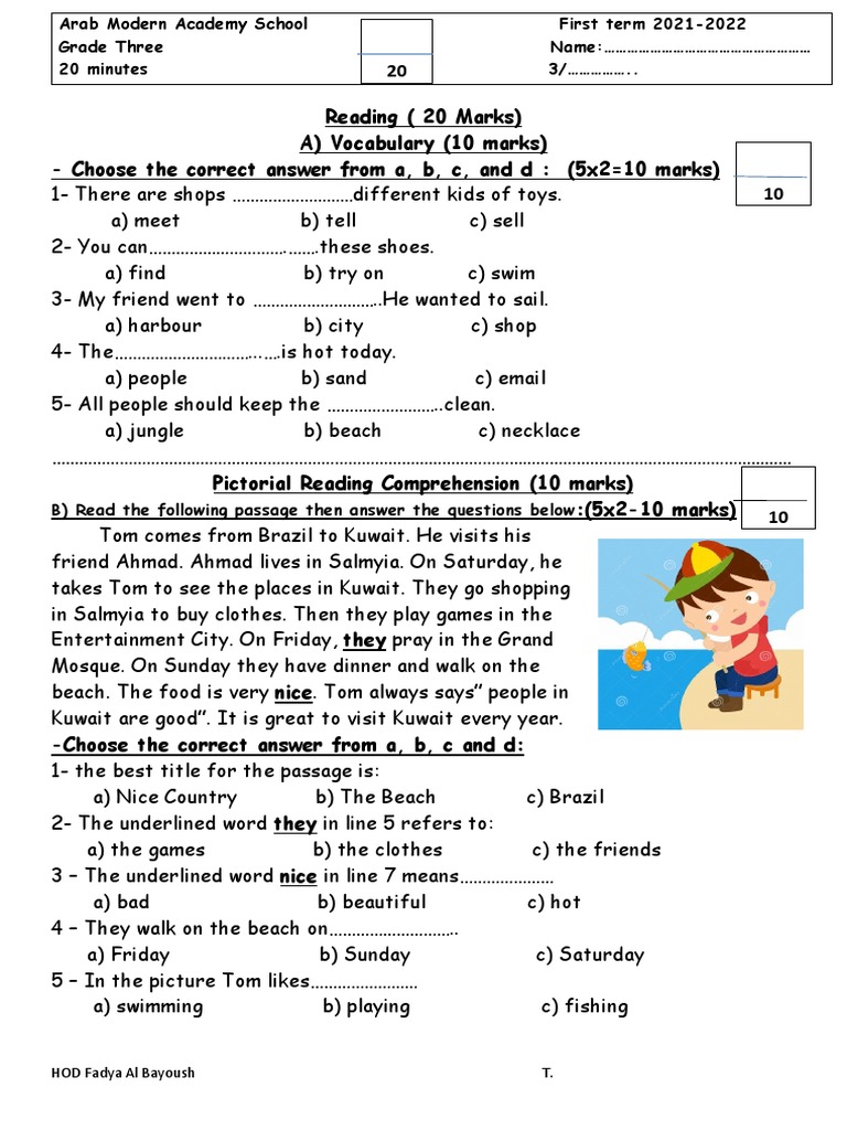 Summative Assessment Grade 3 Pdf