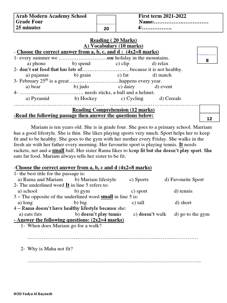 Summative Assessment Grade 4 | PDF | Teaching Methods & Materials