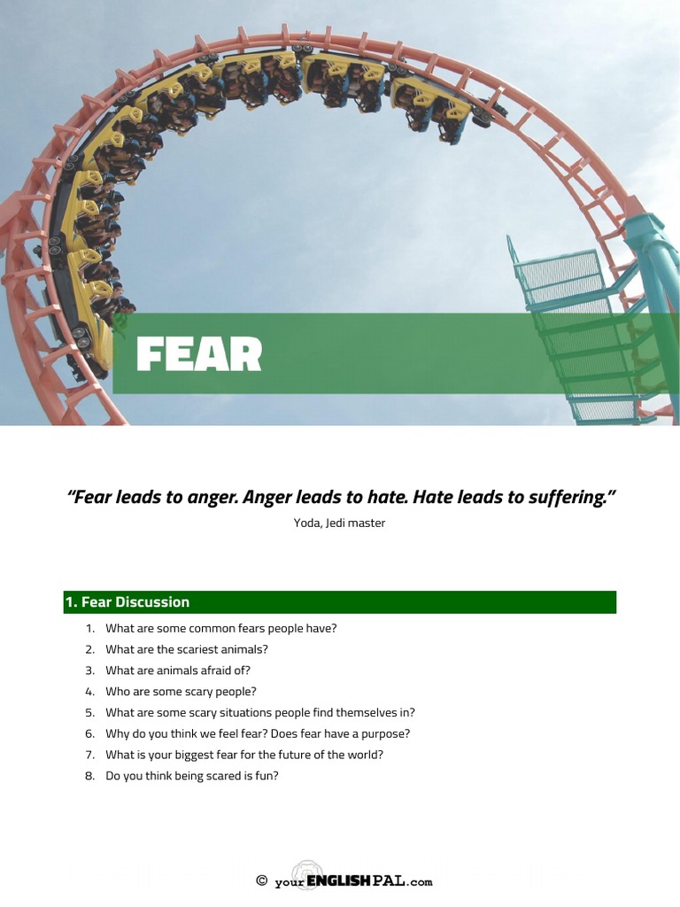 Your English Pal ESL Lesson Plan Fear v1 | PDF | Verb | Cognitive Science