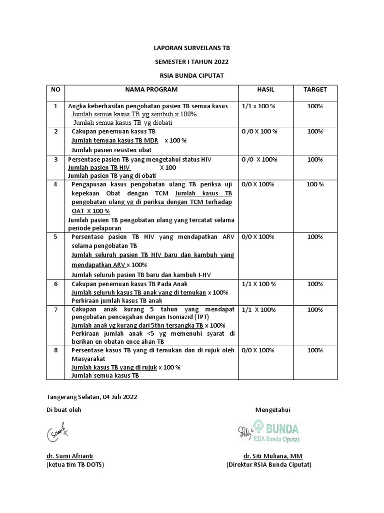 Laporan Surveilans TB | PDF