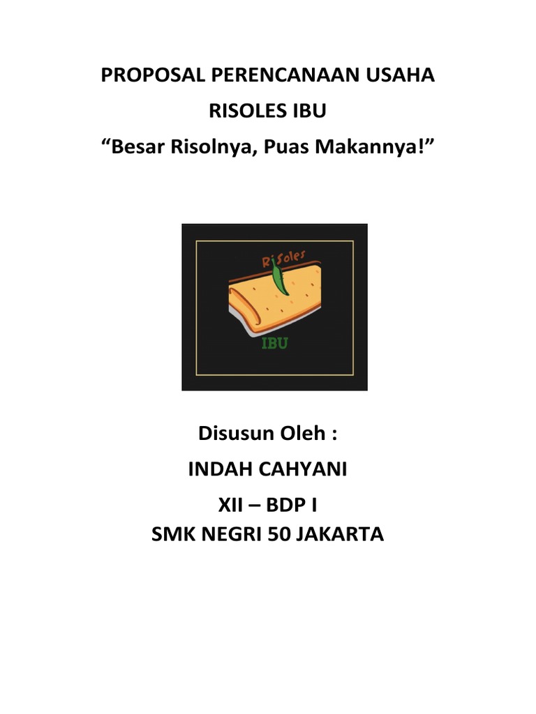 Proposal Risol Ibu - Indah Cahyani | PDF