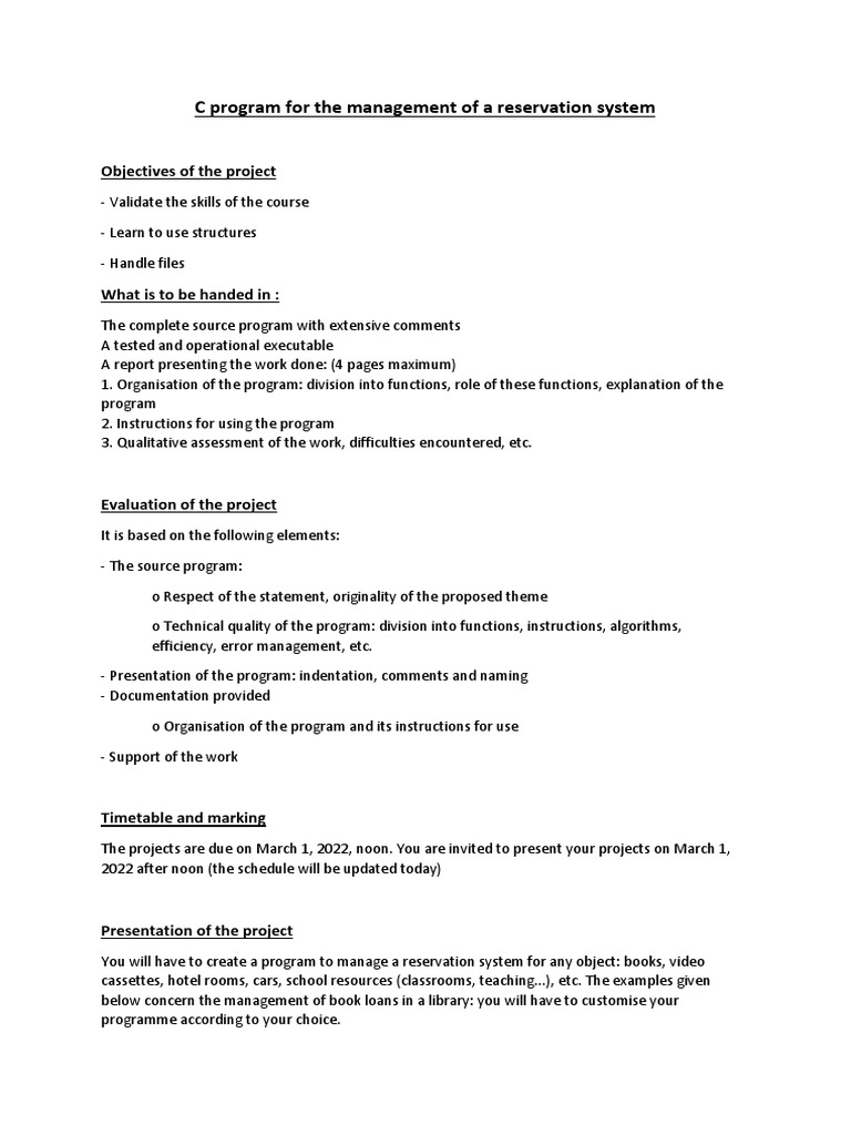 C Project Pdf Computer Program Programming