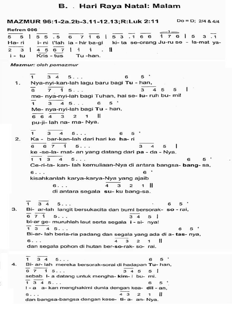 Mazmur BPI Malam Natal Tahun A-B-C | PDF