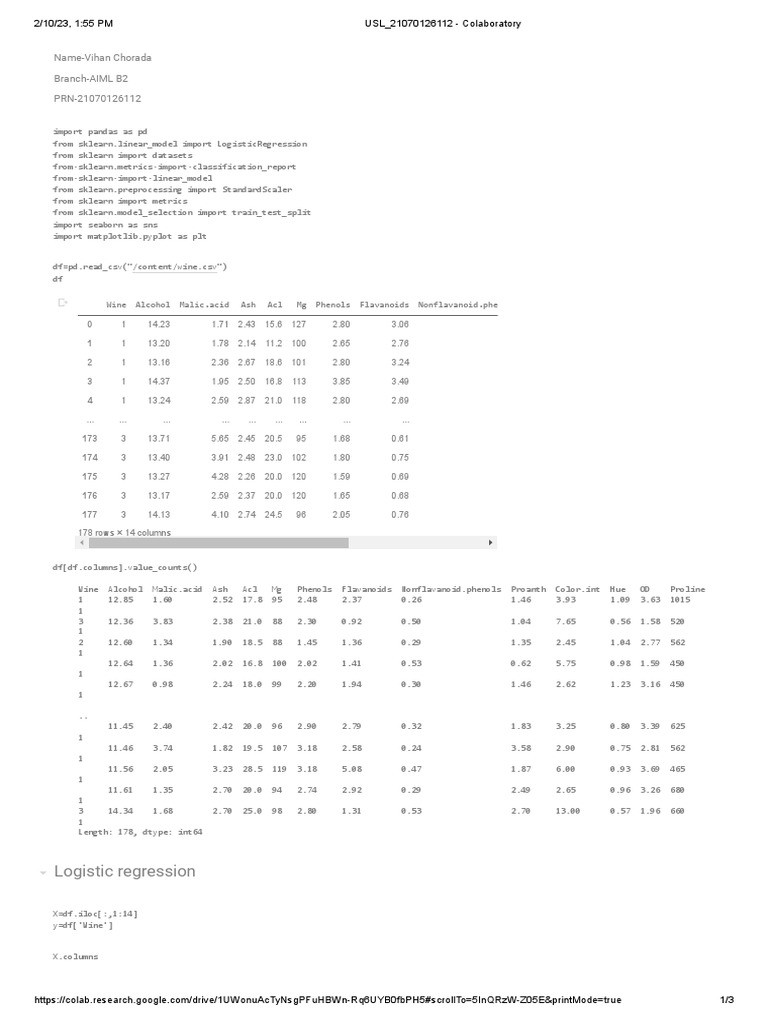 USL - 21070126112 - Colaboratory | PDF | Multivariate Statistics | Data Analysis