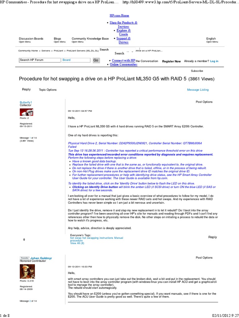 E200 Smart Array Fail Procedure | Download Free PDF | Hard Disk Drive ...