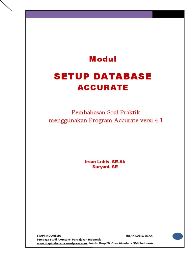 Modul Setup Database Accurate | PDF