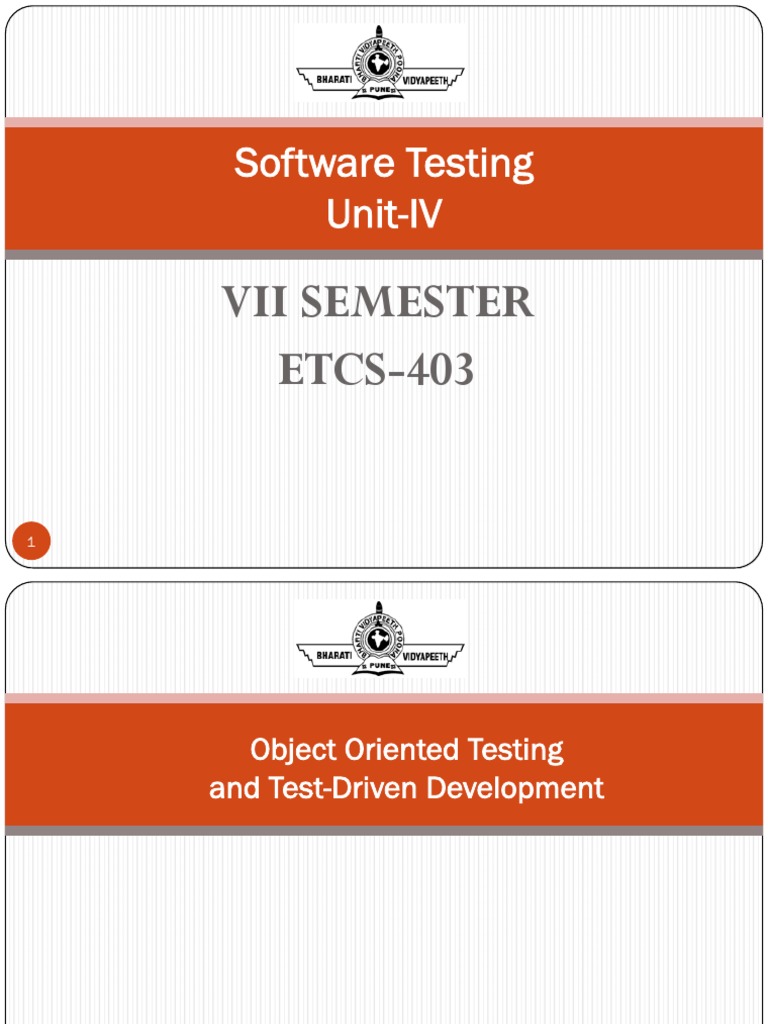 Unit 4 Oo Testing Pdf Class Computer Programming Method Computer Programming